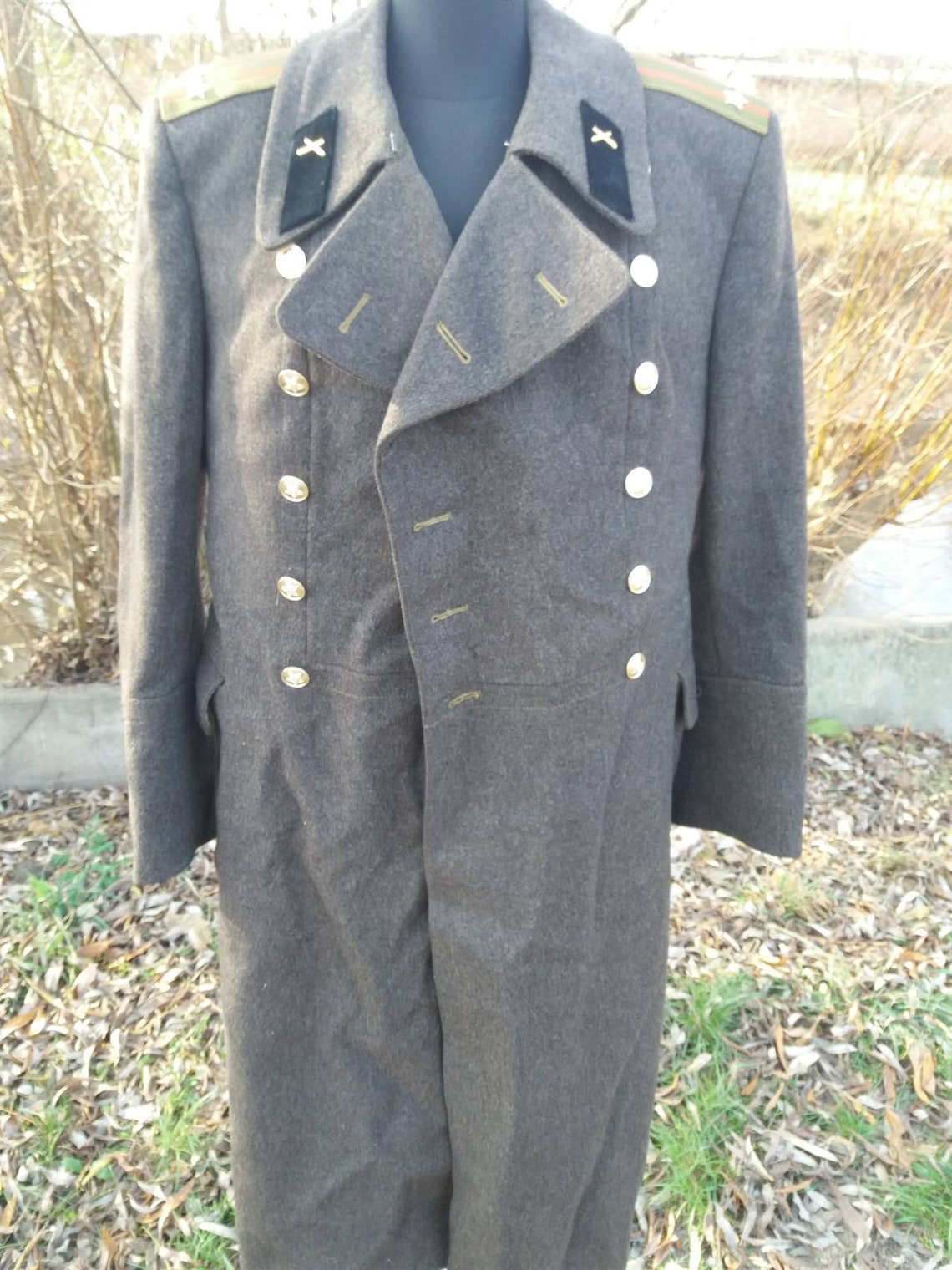 Military Officer's Brown Greatcoat With Epaulet Shoulder - Etsy