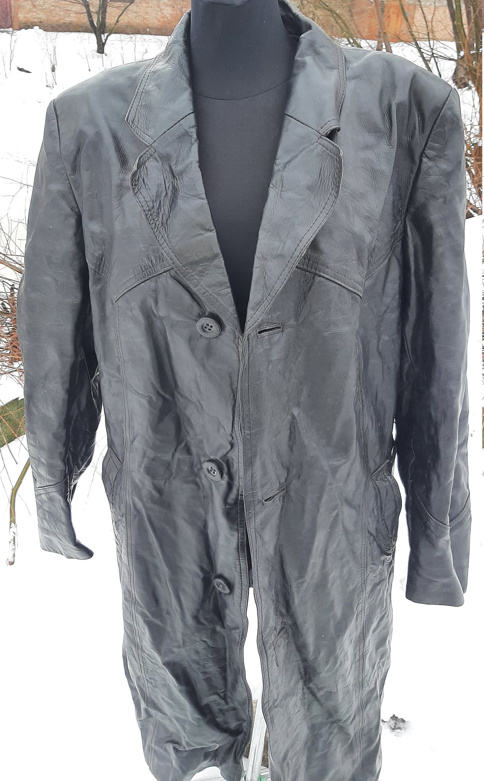 Vintage Leather Soviet Coat KGB USSR | Etsy