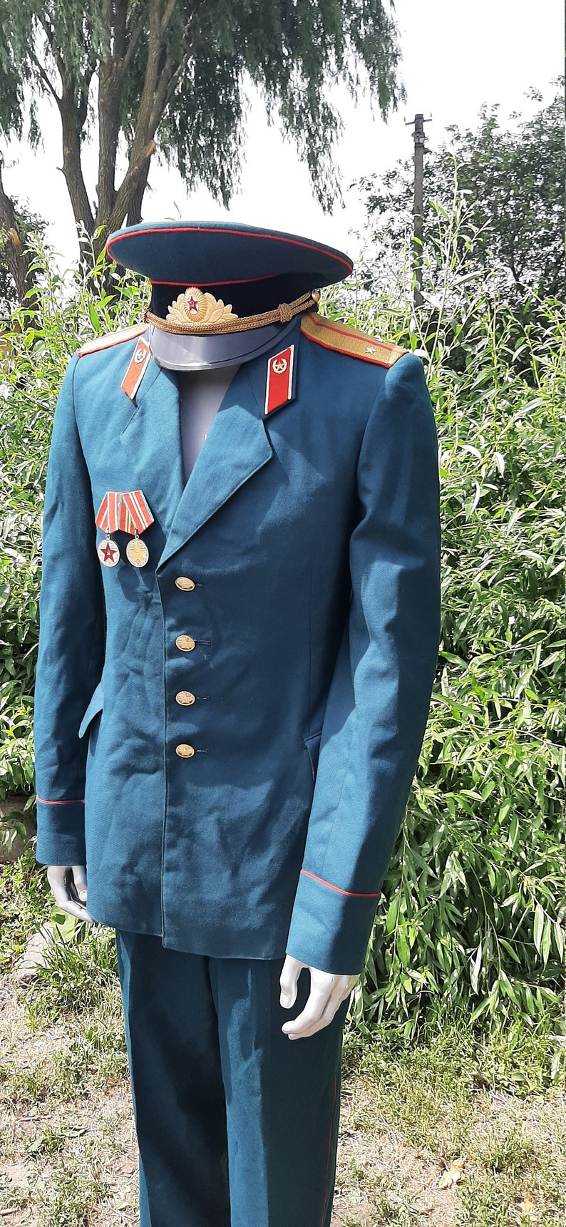 Soviet Military Ceremonial Uniform With Cap With Black Piping - Etsy