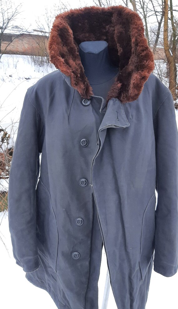 Soviet military large heavy fur jacket for tank crews… - Gem