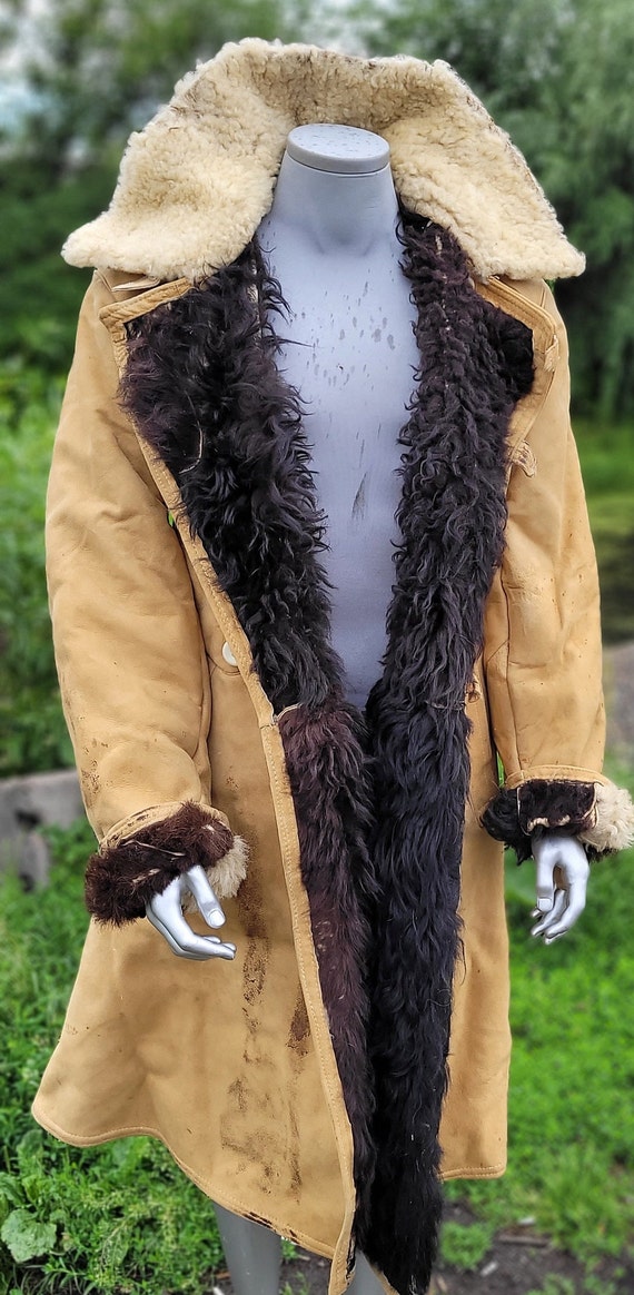 Military winter fur coat Bekes Soviet army USSR - Gem