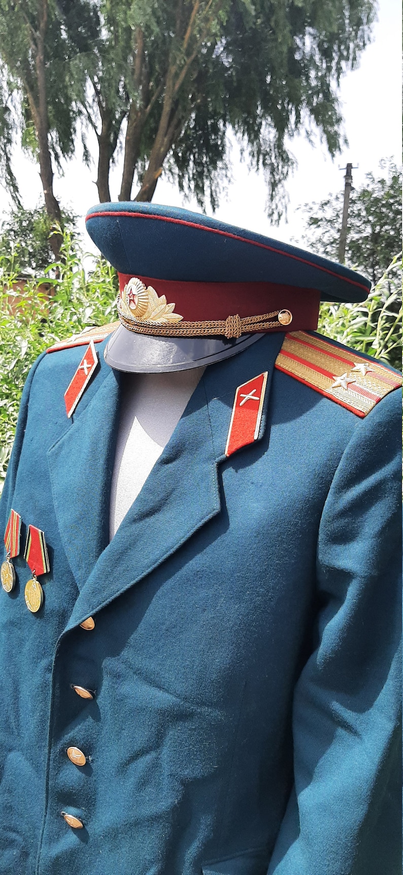 Soviet Military Dress Uniform With Cap With Red Piping Plus 2 | Etsy