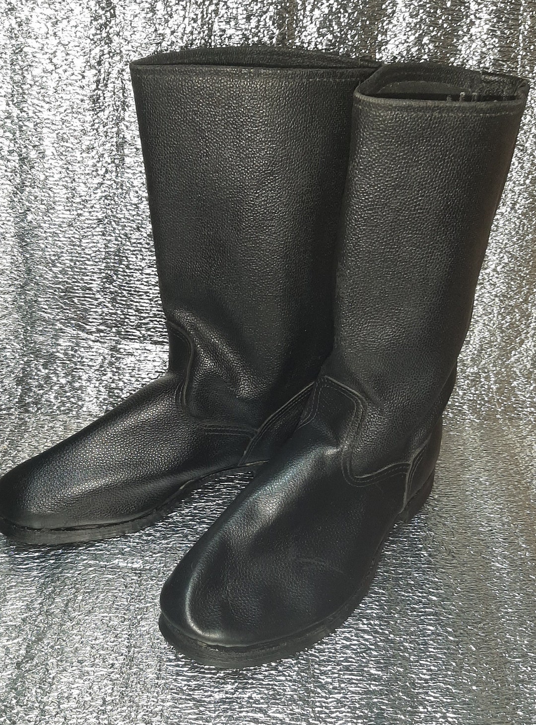 Vintage Kirza Tall Boots, Black Retro Footwear Classic Collectible ...