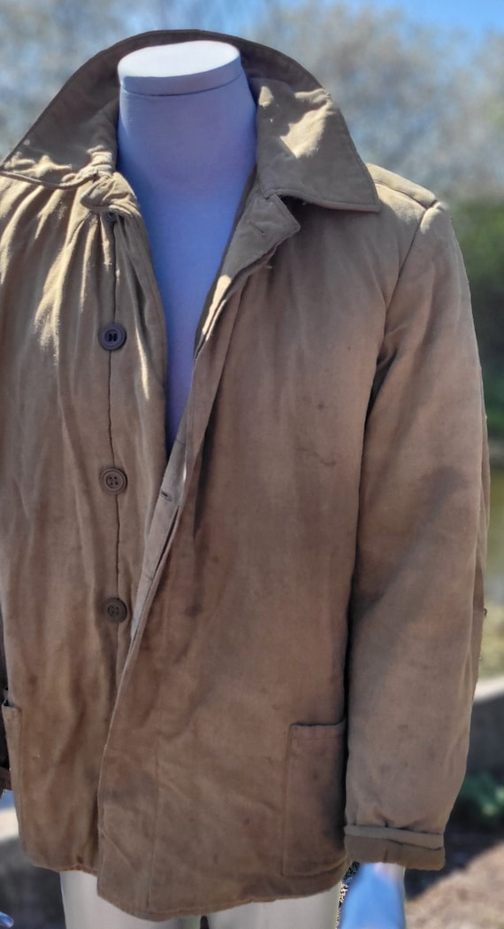 Soviet military quilted jacket combat pea coat army U… - Gem