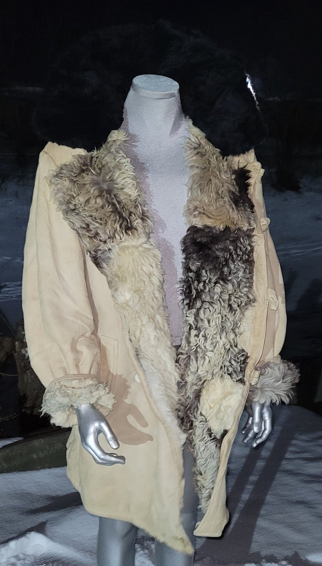 Soviet Military Fur Coat Natural Sheepskin Northern Military Army USSR ...