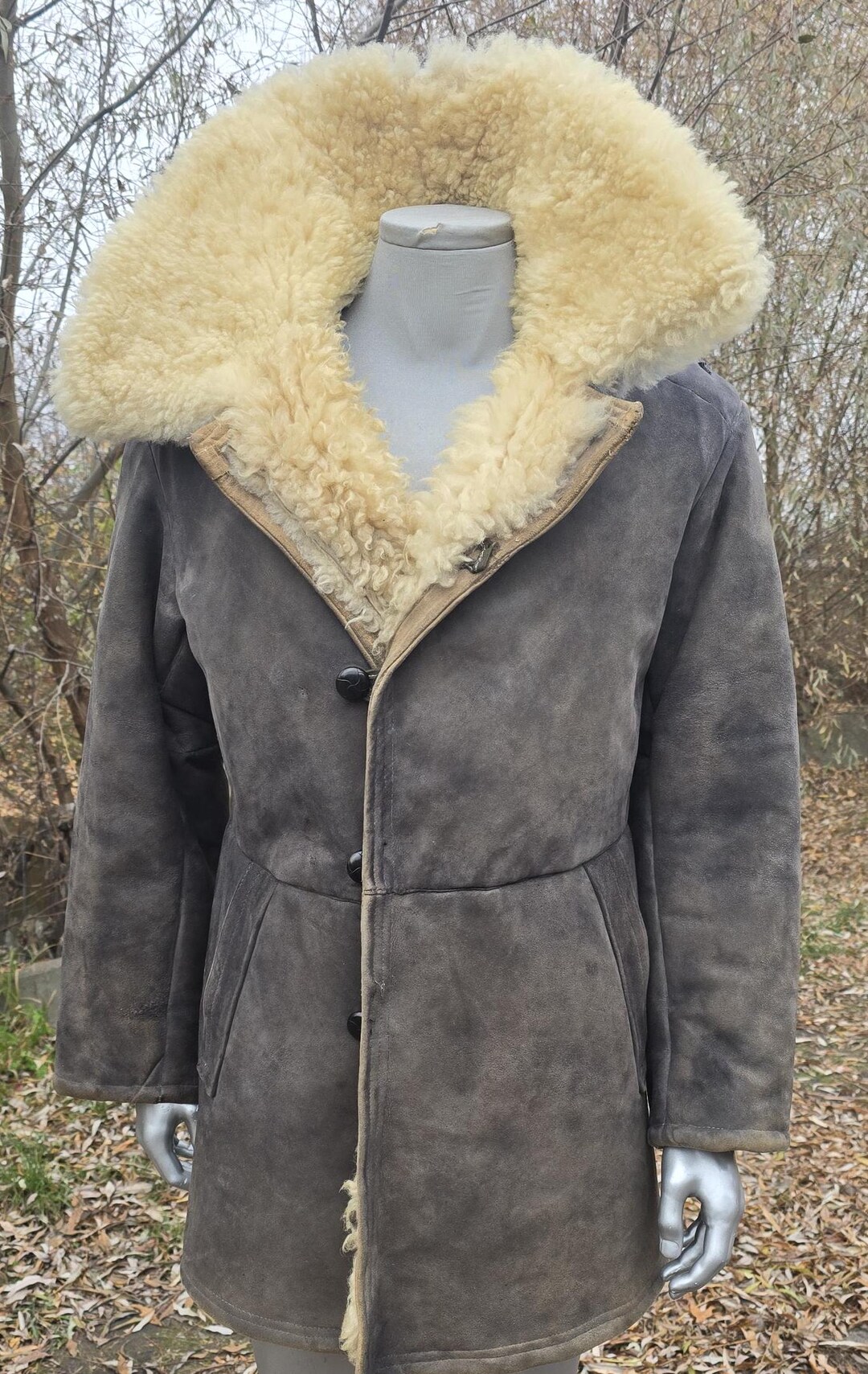Vintage USSR Winter Military Fur Coat - Etsy