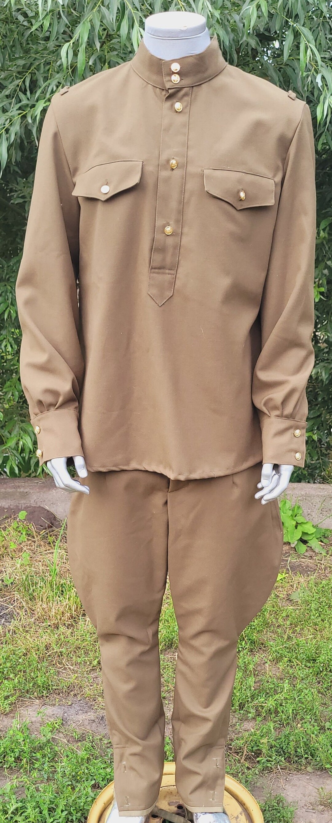 Vintage Military Uniform Red Army Riding Breeches and Tunic USSR Gold ...