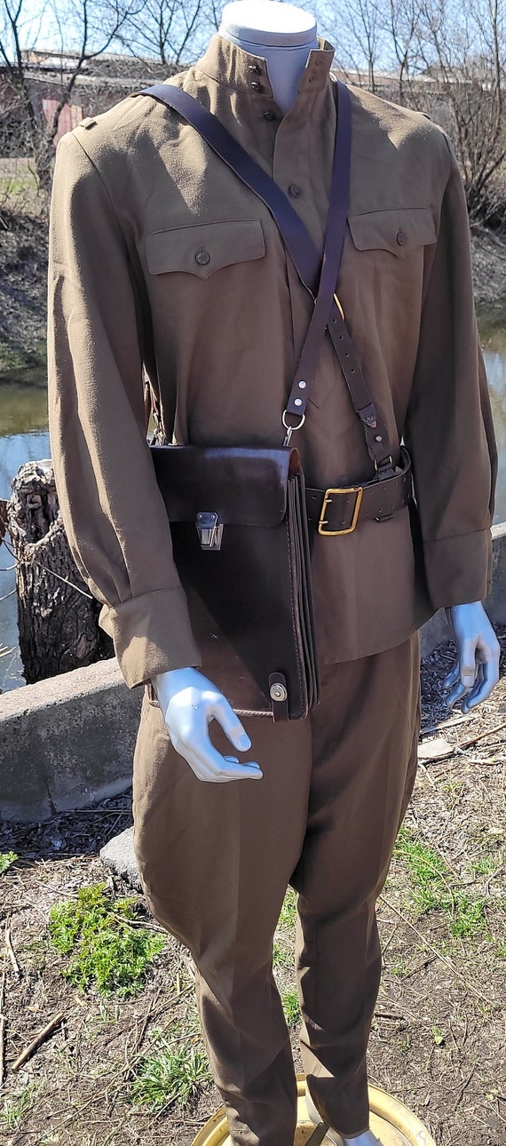 Vintage rare uniform of the red army + leather field … - Gem