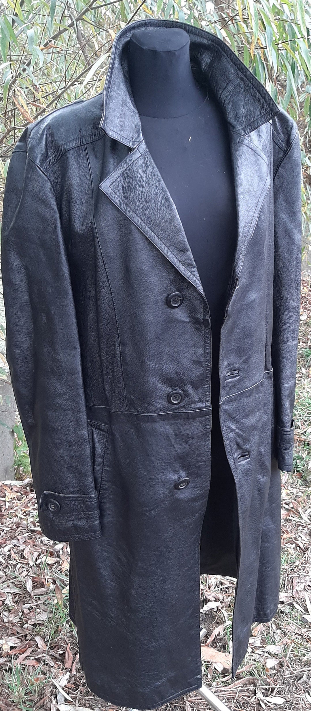 Soviet Men's Leather Coat Chekist KGB USSR - Etsy