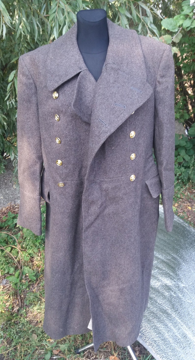 Vintage 1970s Gray Wool Overcoat, Double Breasted USSR Soviet Classic ...