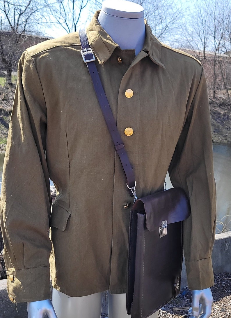 Vintage Soviet Military Soldier's Tunic USSR Leather - Etsy
