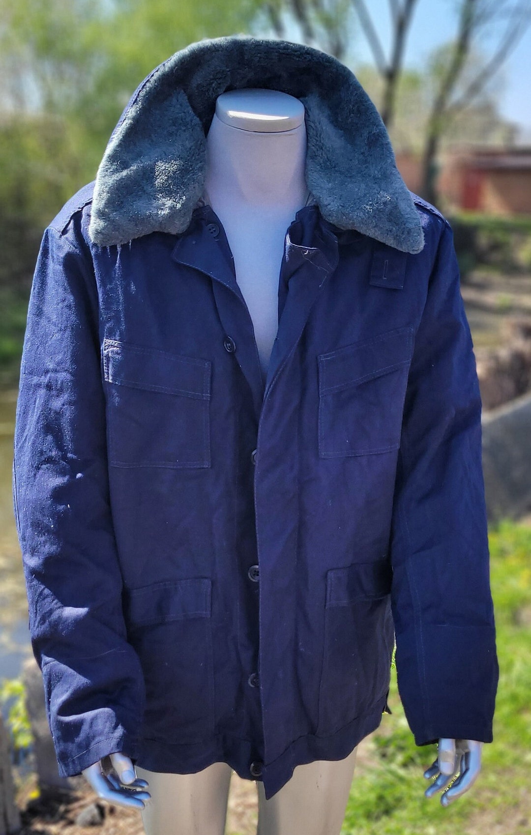 Soviet Winter Padded Jacket Fur Collar USSR - Etsy