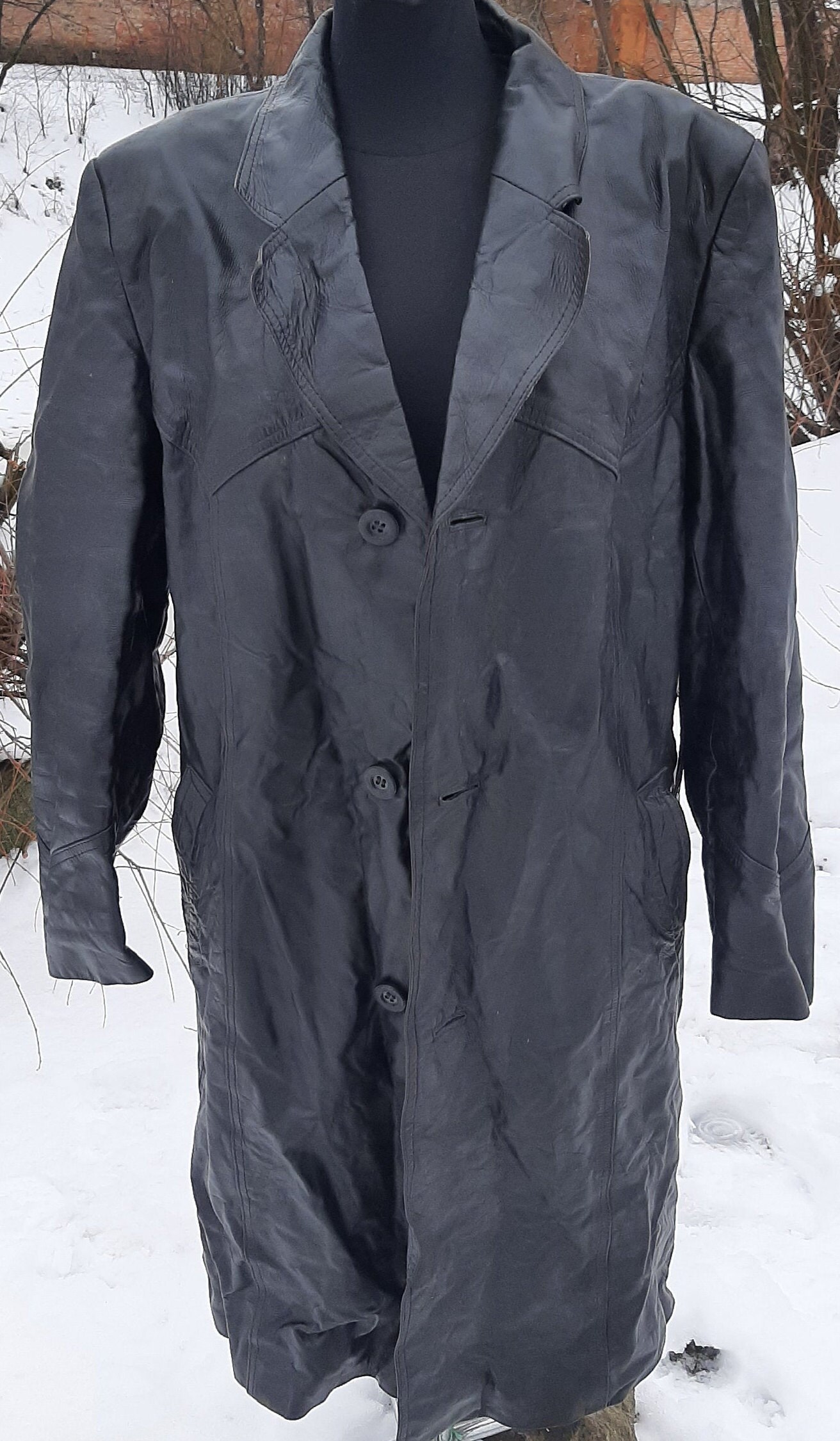 Vintage Leather Soviet Coat KGB USSR | Etsy