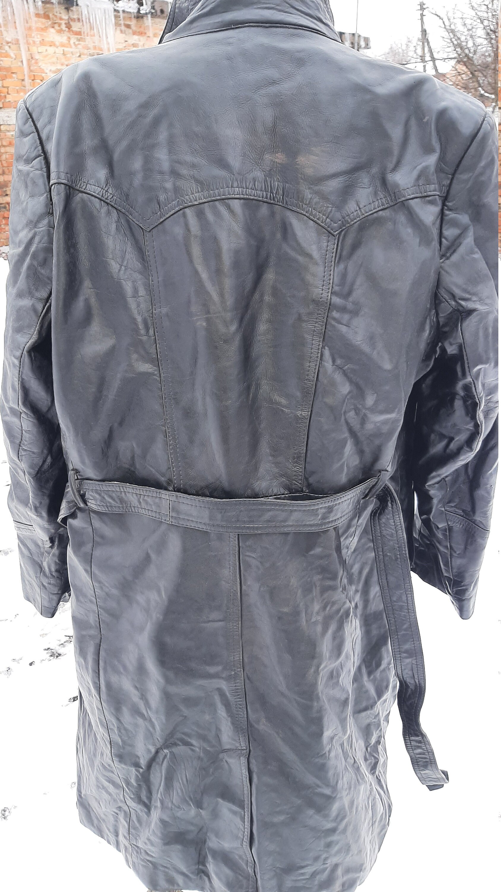 Vintage Leather Soviet Coat KGB USSR | Etsy