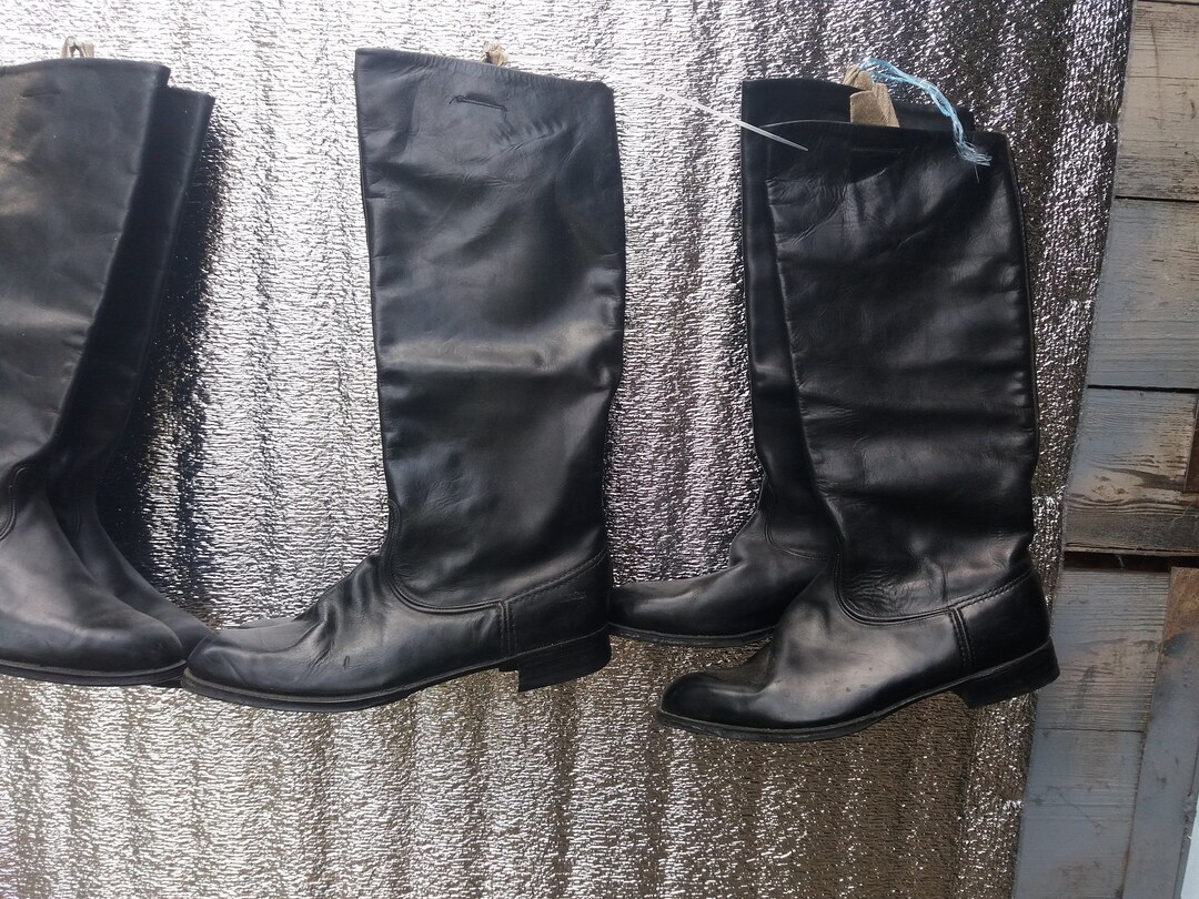 Soviet Army Officers High Chrome Leather Boots USSR Ukraine Military ...