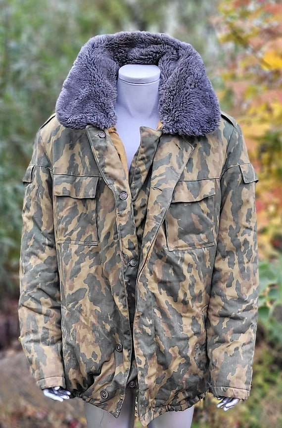 Vintage Military Winter Camouflage Jacket VSR 93 Flora Wool - Etsy