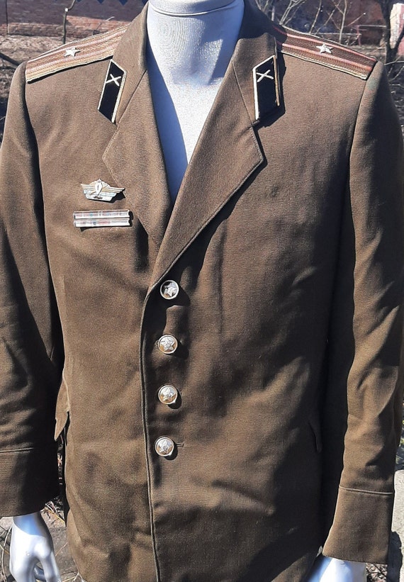 Military jacket Soviet jacket with badge Soviet tankm… - Gem