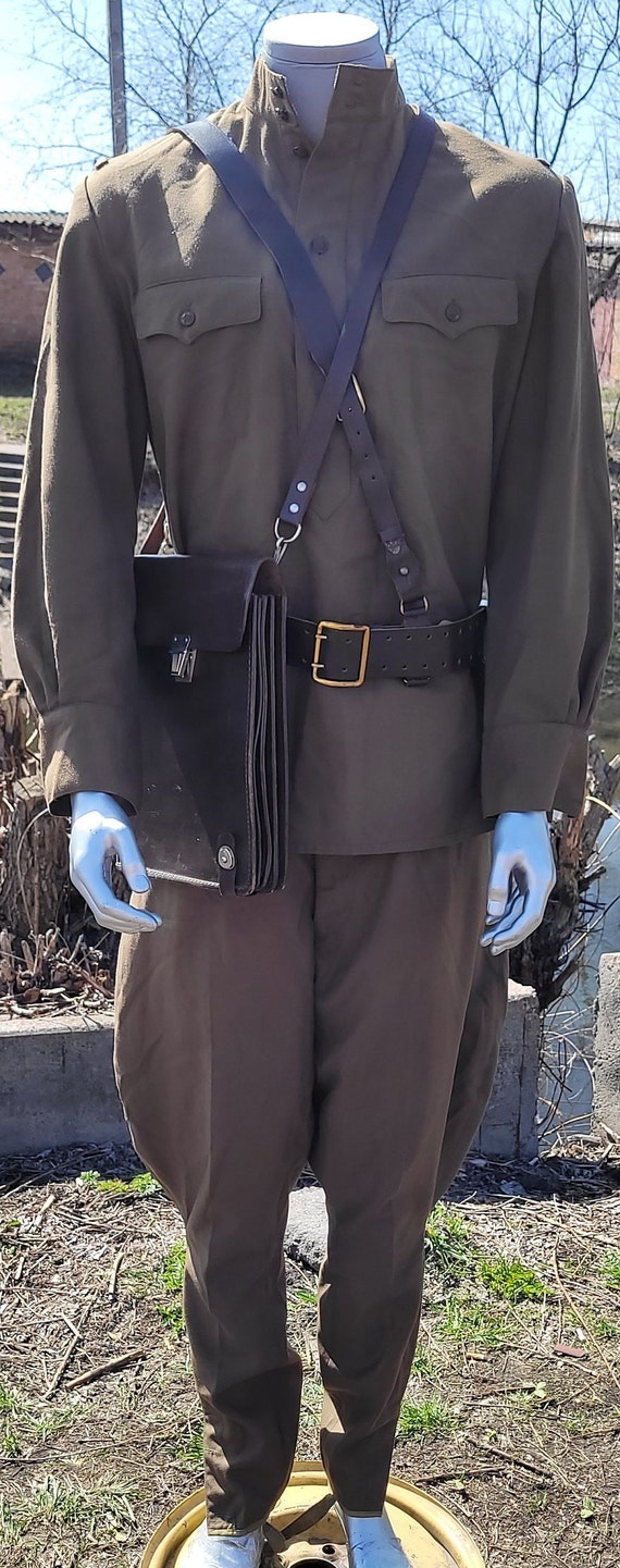 Vintage rare uniform of the red army + leather field … - Gem