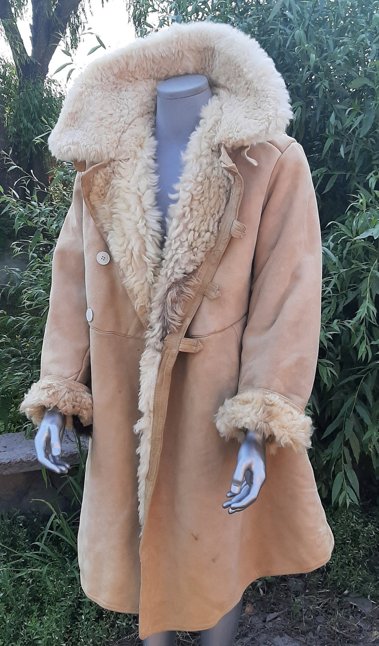 Vintage Rare Military Soviet Fur Coat Natural Sheepskin - Etsy