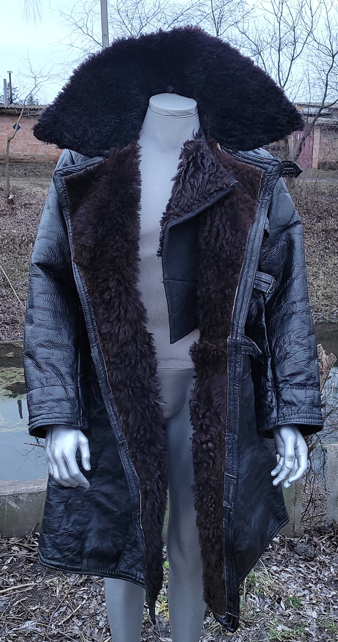 Vintage Rare Leather Fur Coat Soviet Navy USSR Navy - Etsy