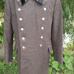Soviet USSR Military Army Officer Wool Overcoat Brown Heavy Winter ...