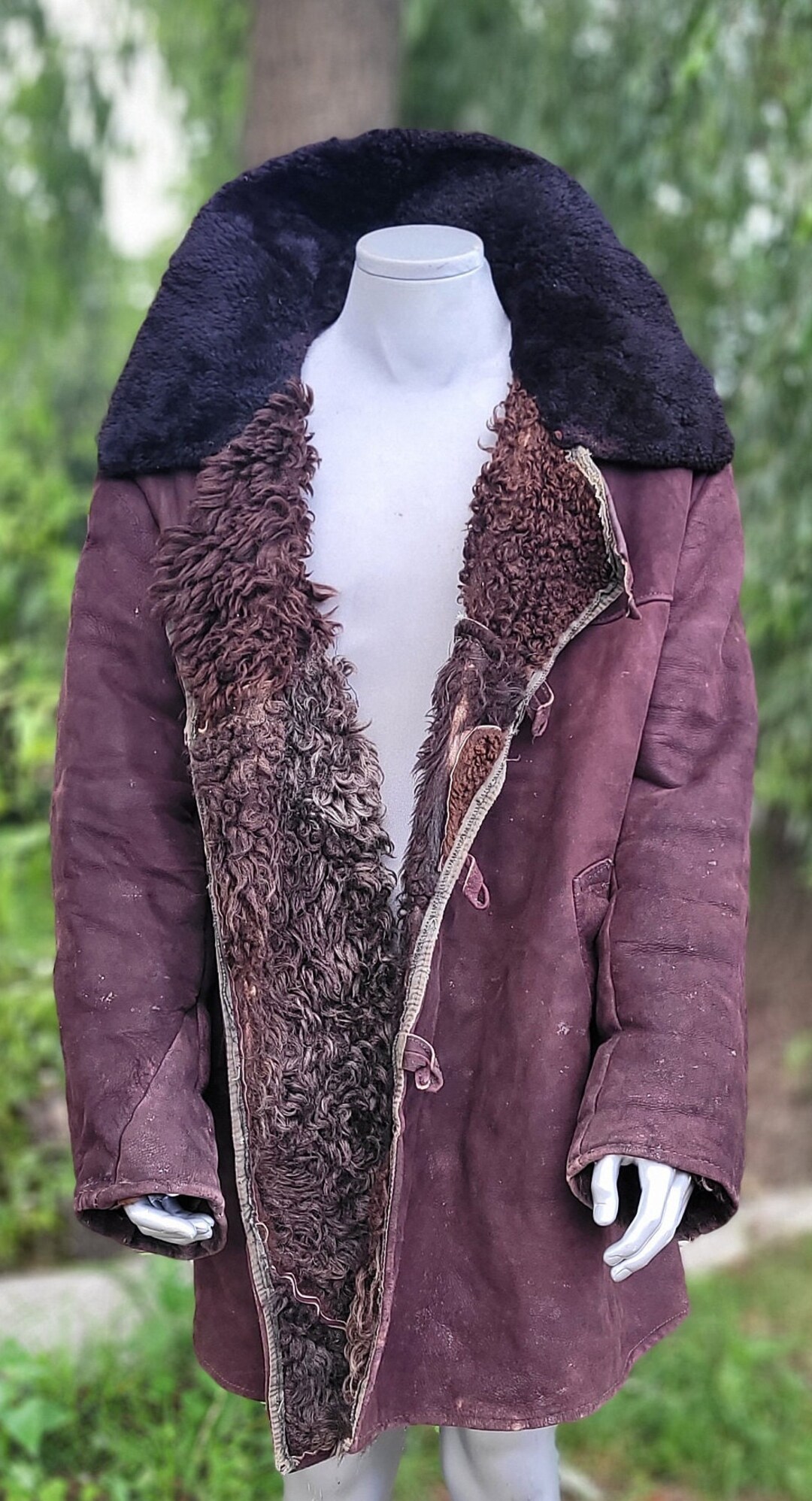 Vintage Military Fur Coat Natural Sheepskin USSR - Etsy