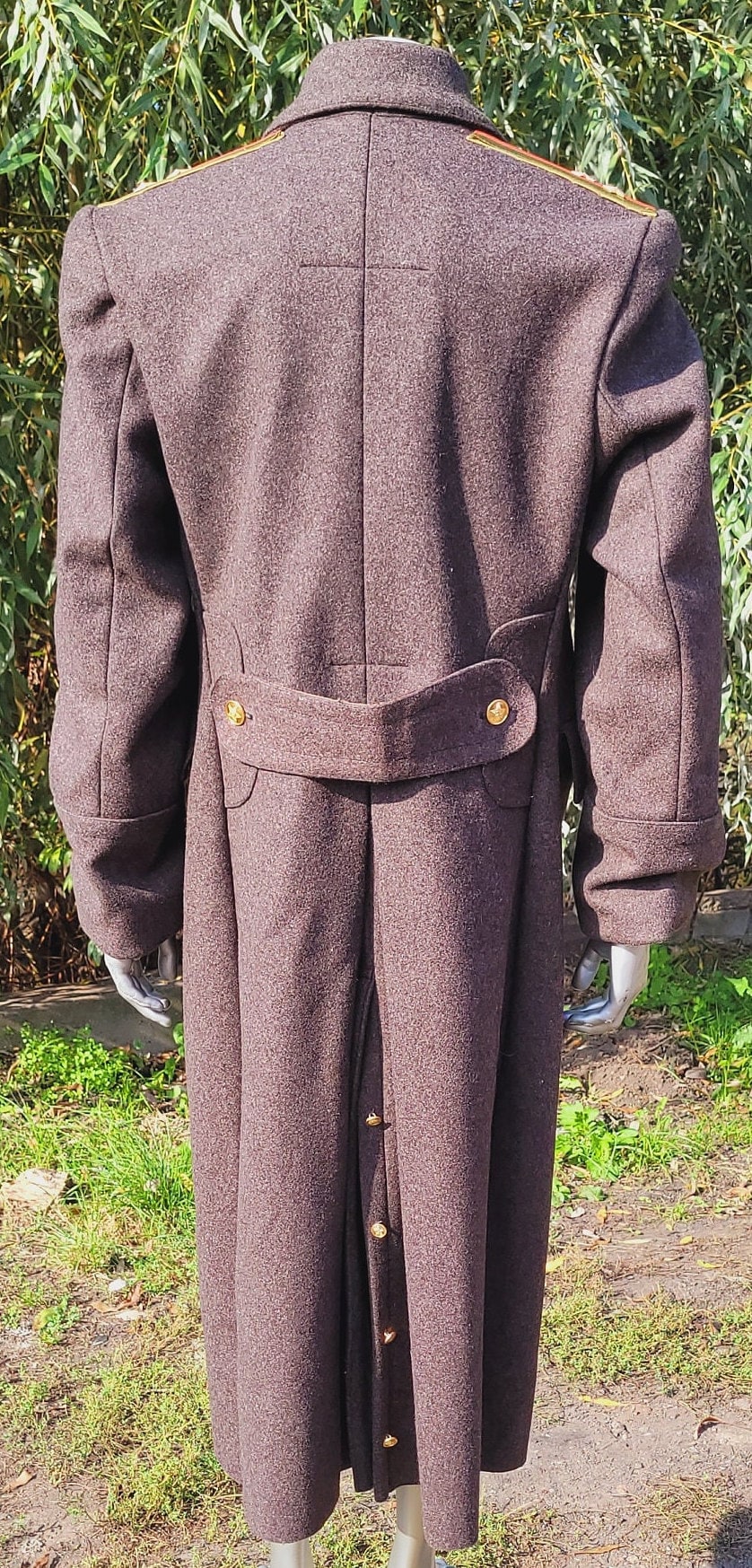 Vintage Wool Long Overcoat, Classic Old-era Double-breasted Style, Rare ...