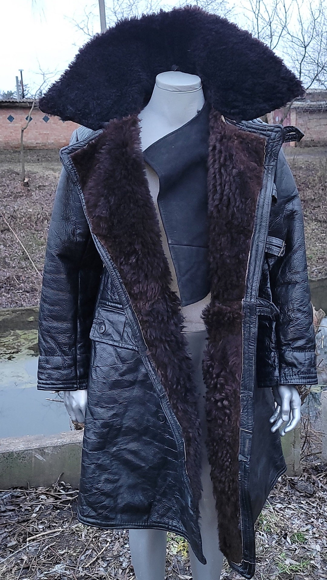 Vintage Rare Leather Fur Coat Soviet Navy USSR Navy - Etsy