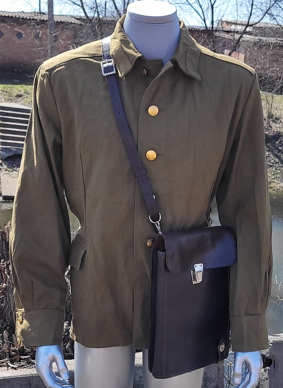 Vintage Soviet Military Soldier's Tunic USSR Leather - Etsy