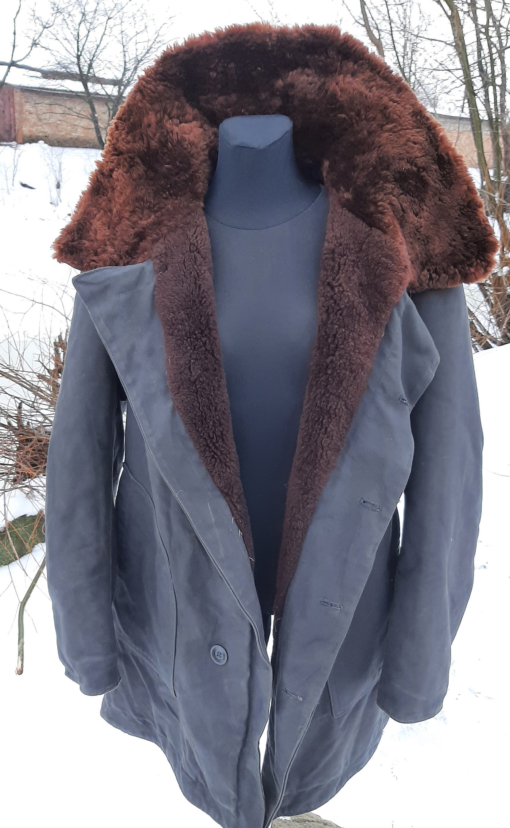 Soviet Military Large Heavy Fur Jacket for Tank Crews USSR | Etsy