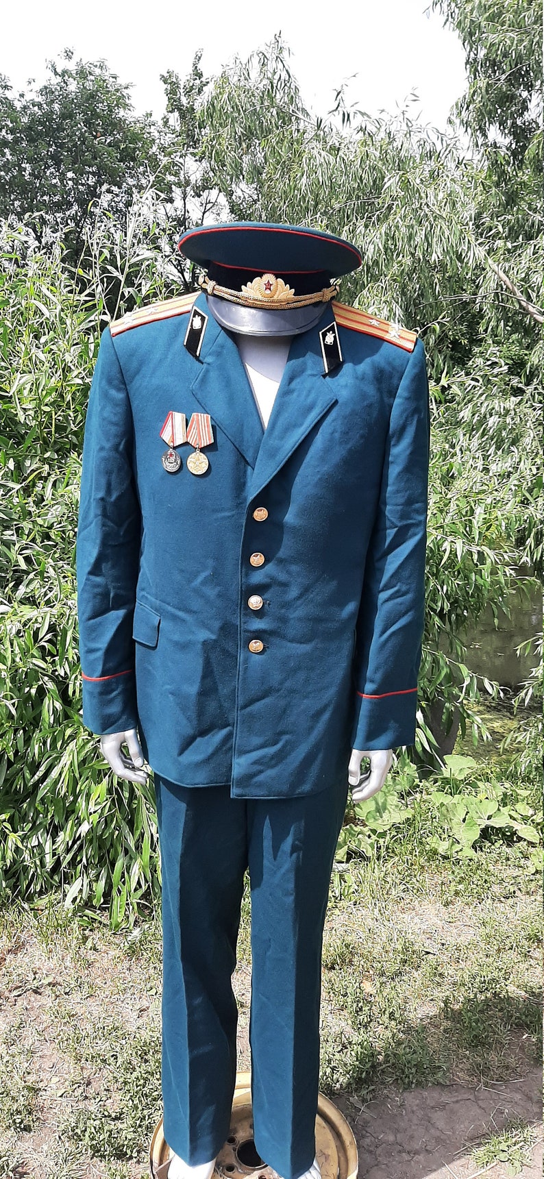 Soviet Military Ceremonial Uniform With Cap With Black Piping - Etsy