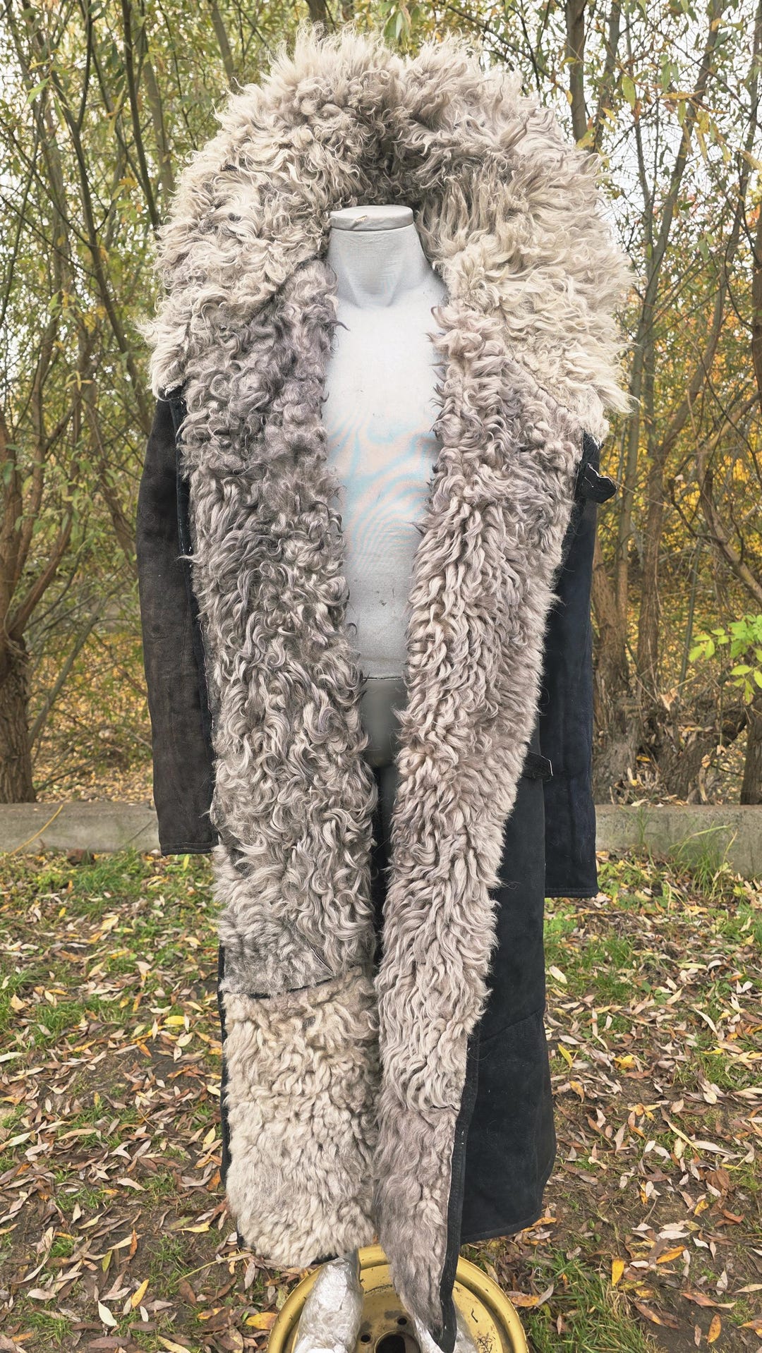 Vintage Historical Winter Sheepskin Coat TULUP Natural Sheepskin ...