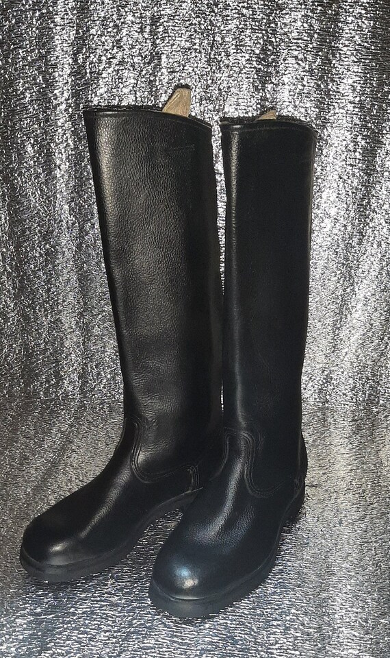 Vintage military soviet yuft boots leather for office… - Gem