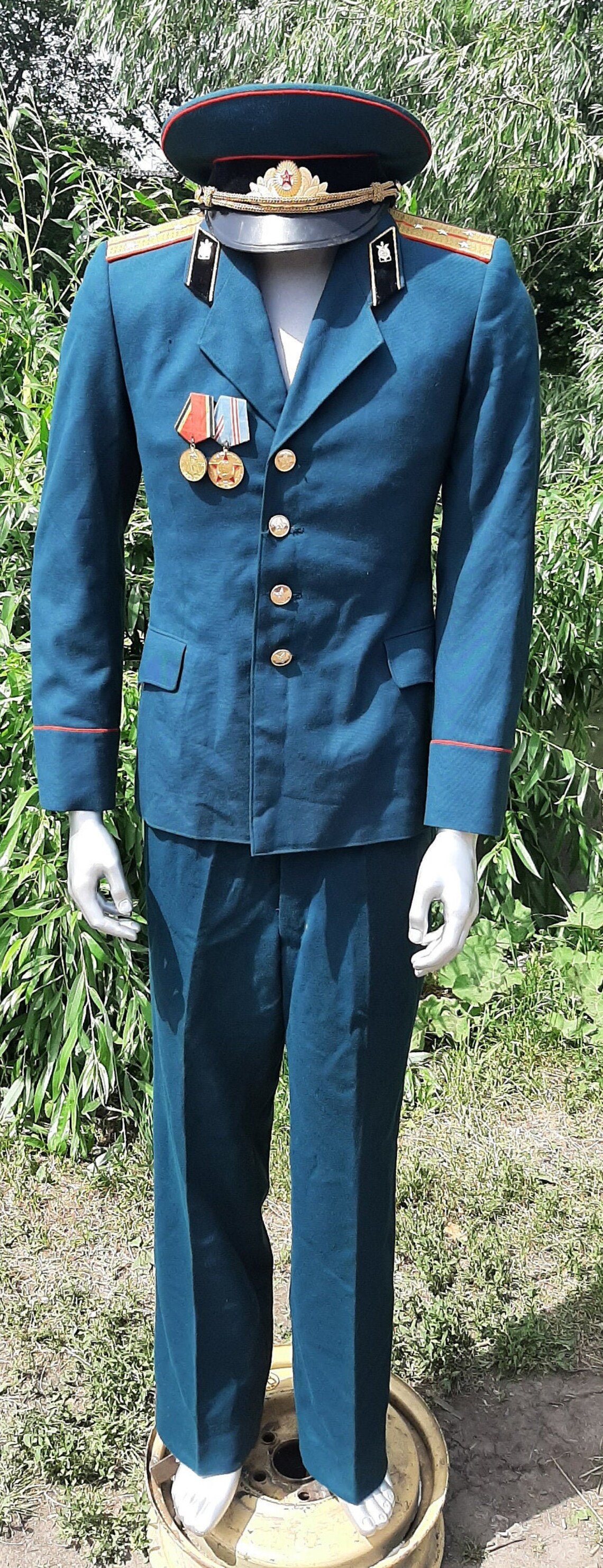 Soviet military dress uniform with cap with red piping plus 2 | Etsy