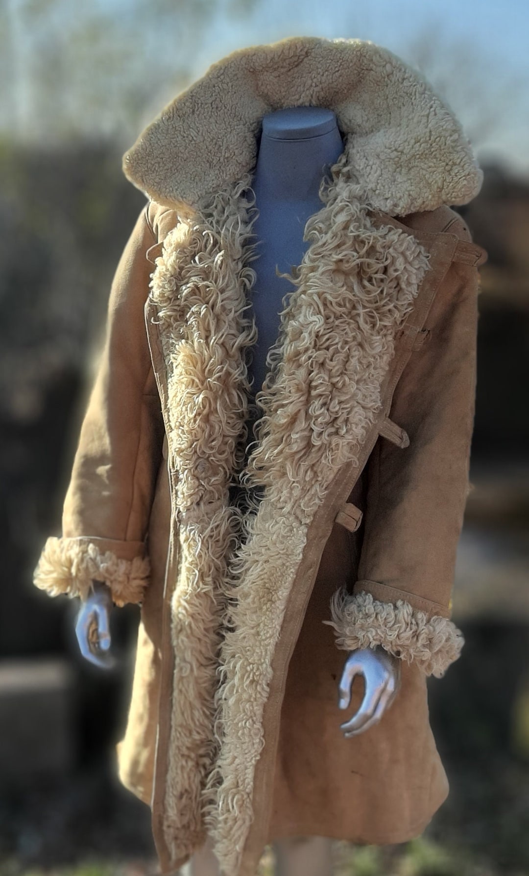 Vintage Soviet USSR Bekesha Sheepskin Coat Classic Old Era Winter Warm ...