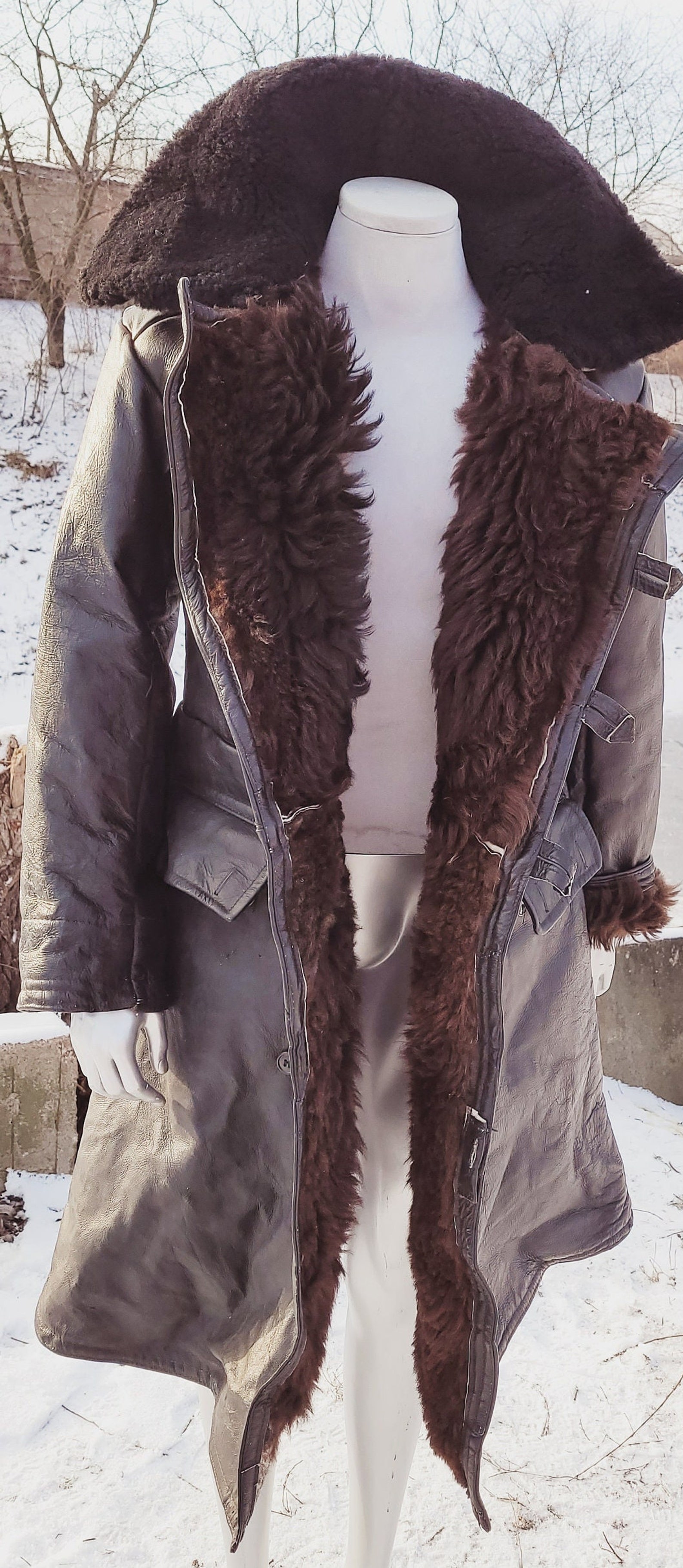 Rare Military Leather Fur Coat Naval Military Submariners USSR - Etsy