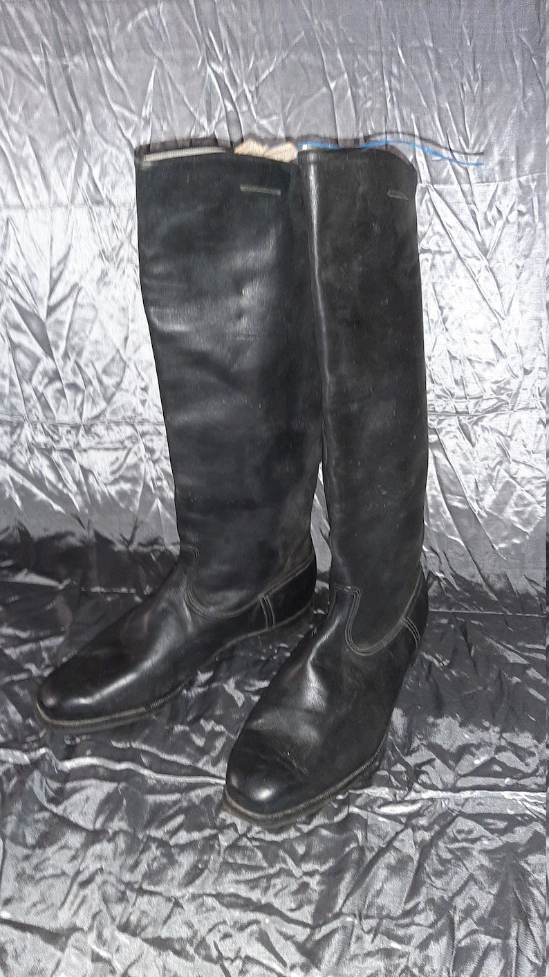 Soviet Army Officers High Chrome Leather Boots USSR Ukraine Military ...