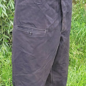 Vintage 1980s Black Insulated Trousers, USSR Winter Workwear Overpants ...
