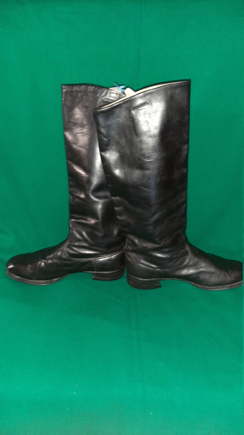 Russian Soviet Army Officers high Chrome leather Boots USSR | Etsy