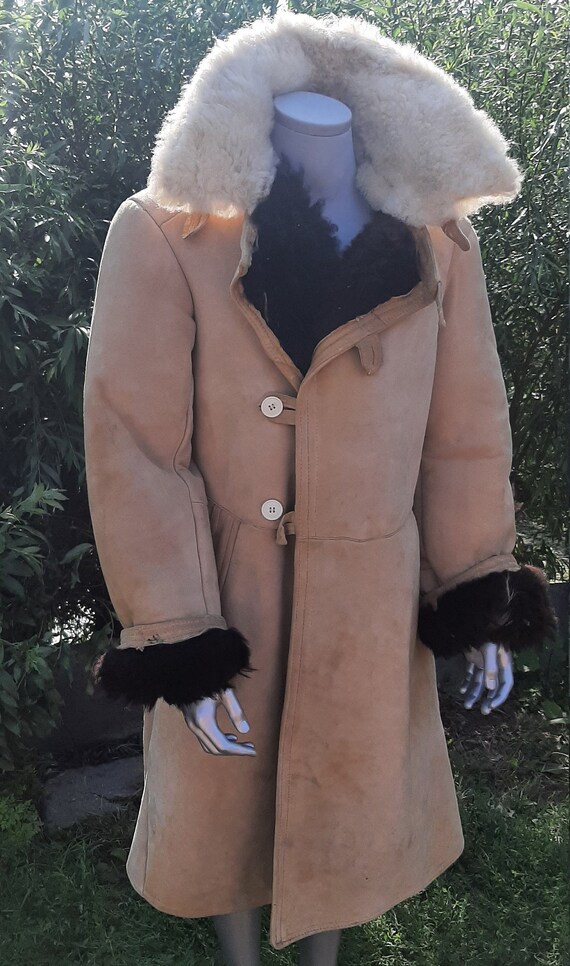 Soviet military fur coat natural sheepskin officers n… - Gem