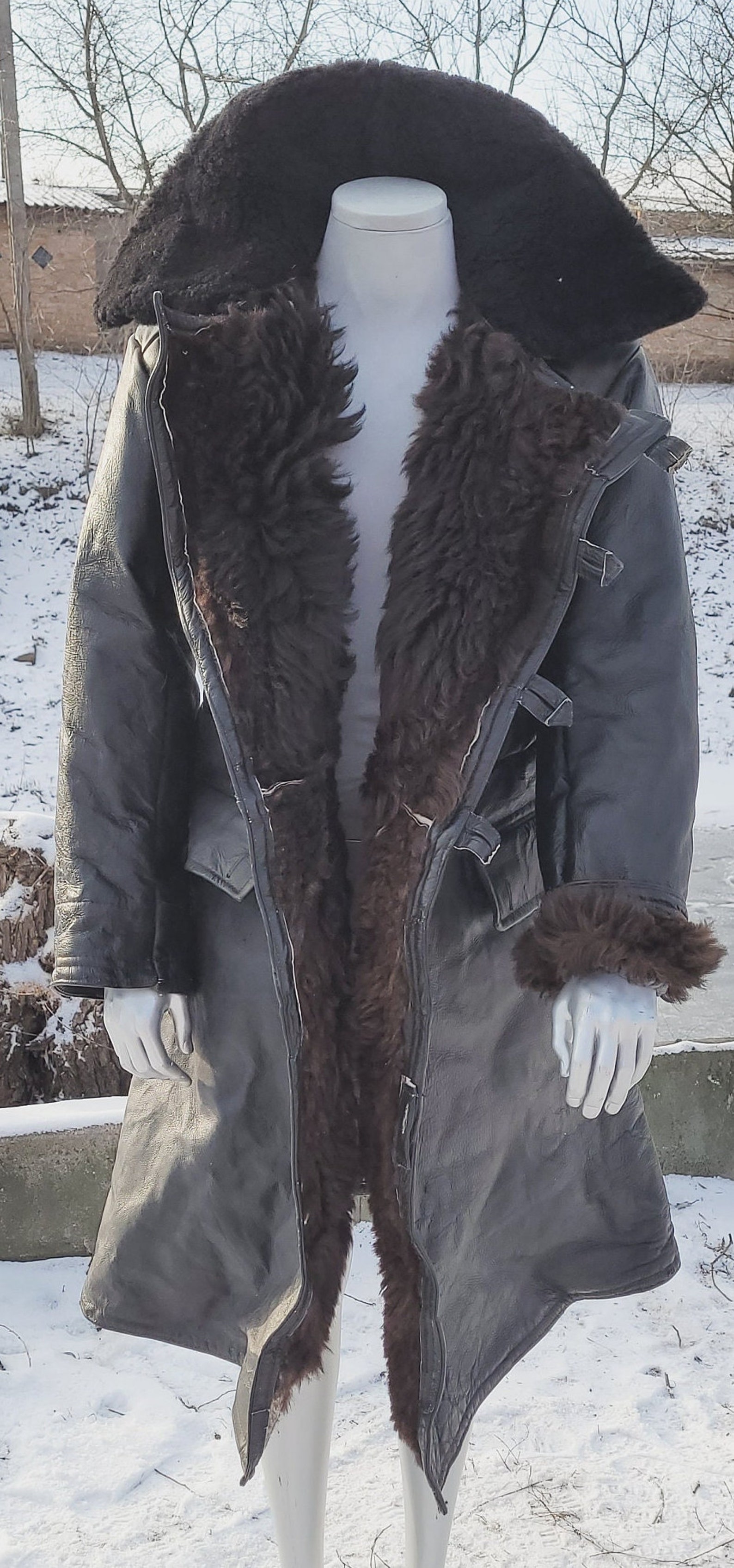 Rare Military Leather Fur Coat Naval Military Submariners USSR - Etsy