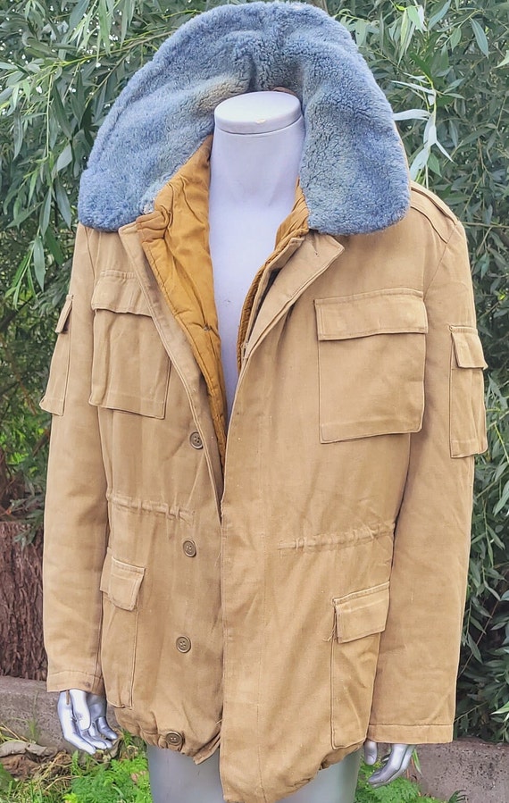 Army winter military jacket with pistol pocket 1980s - Gem