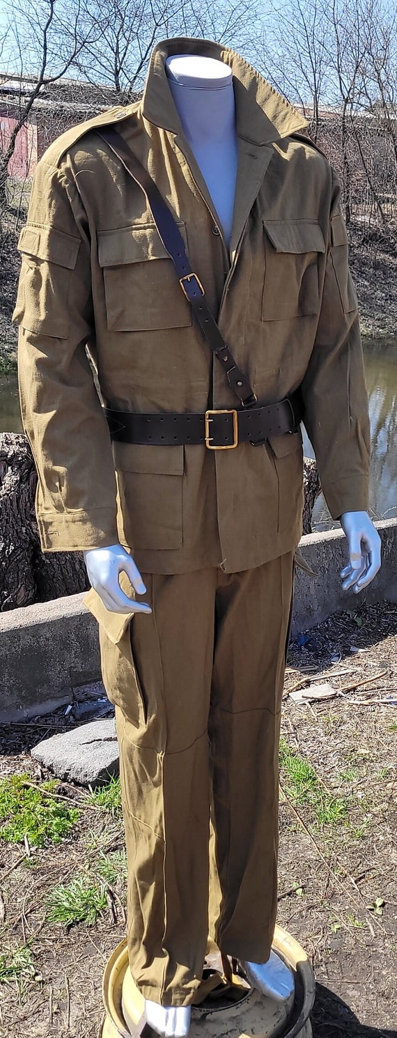 Soviet military uniform AFGHAN with leather officer's… - Gem