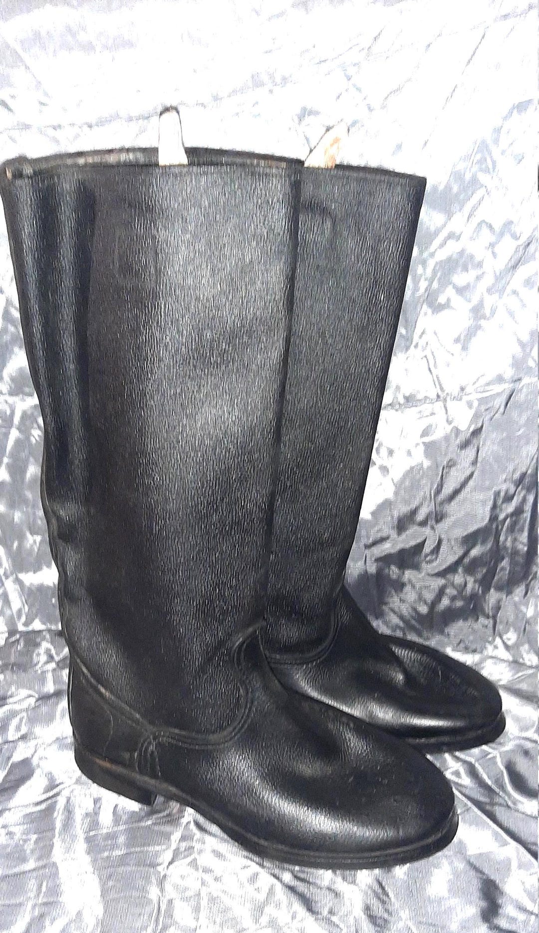 Vintage Soviet Kirza Boots Original Factory Made Pair Classic Old Era ...