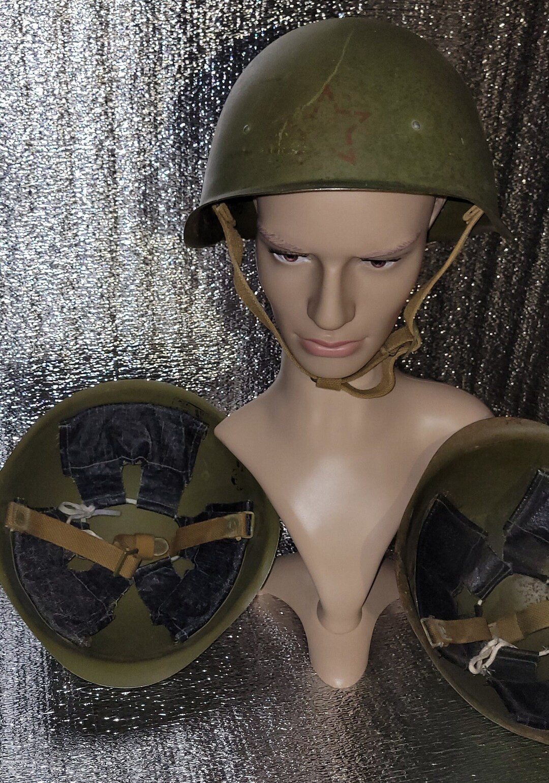 Vintage Combat Military Metal Helmet SSH 40 Second World War USSR 1940s ...