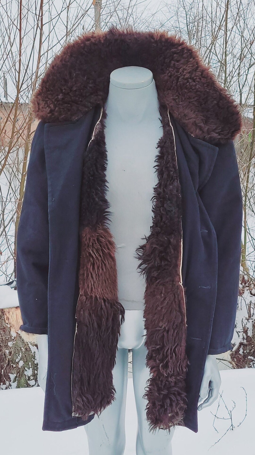 Vintage Winter Soviet Fur Coat Natural Sheepskin USSR - Etsy
