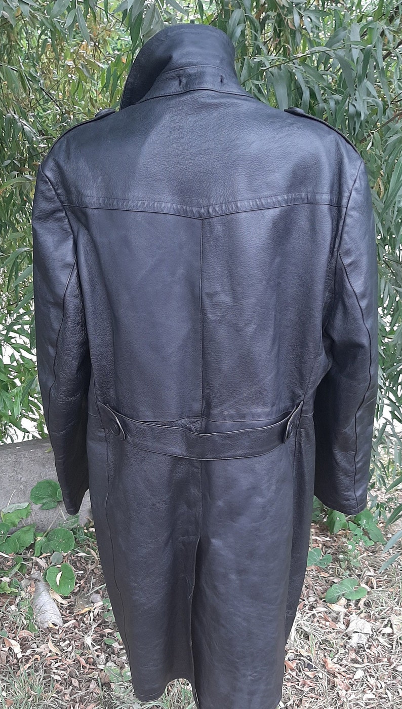 Soviet Army Military Black Leather Cloak KGB USSR - Etsy