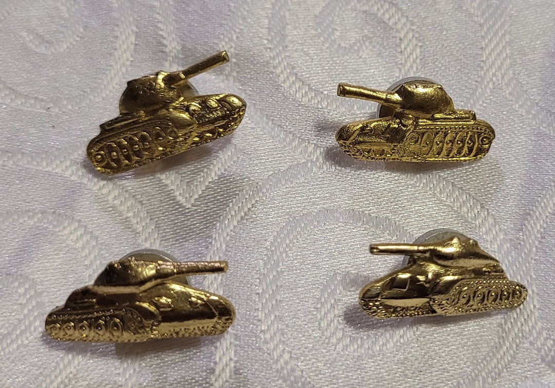 Badge-emblem Buttonhole Tank Troops Set 2 Pcs Original USSR - Etsy