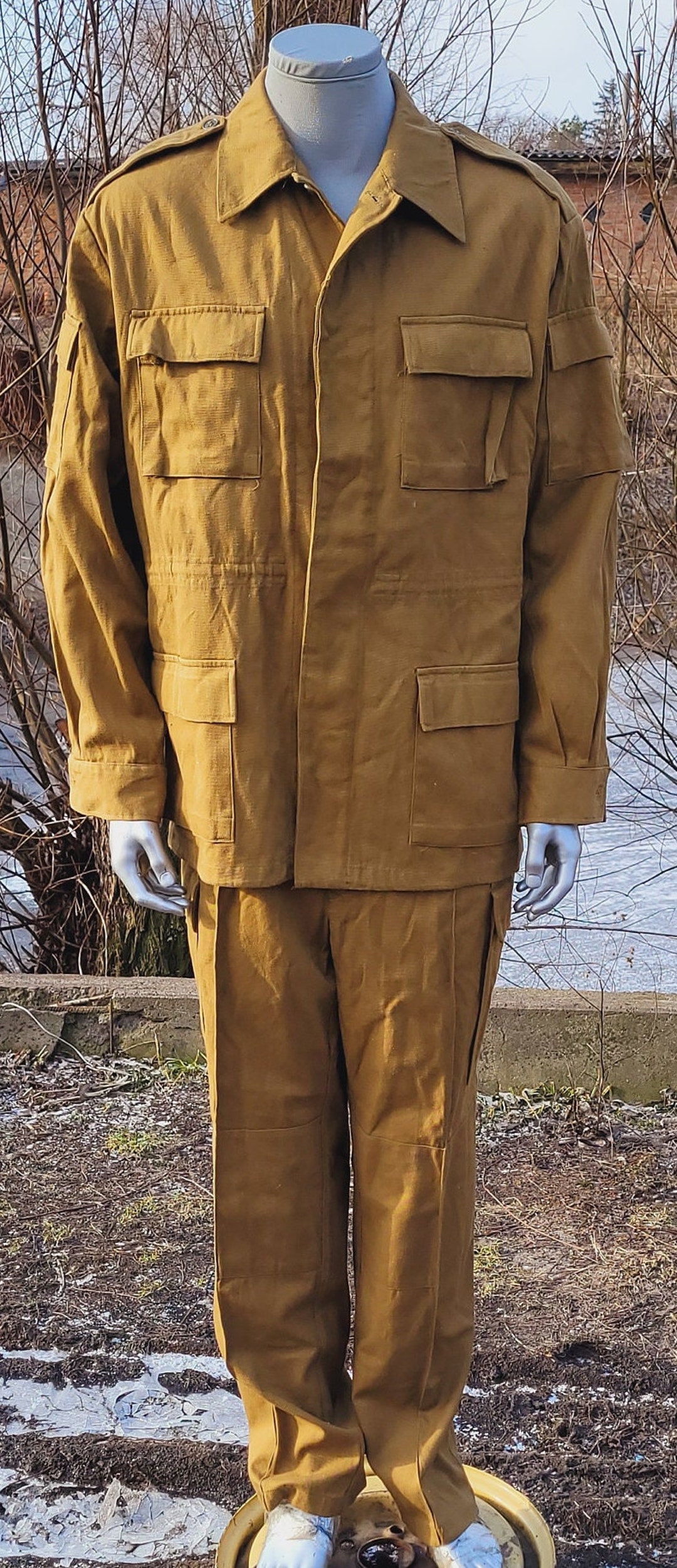 Vintage Sand Cotton Field Suit Multi Pocket Outfit, USSR Soviet Era ...