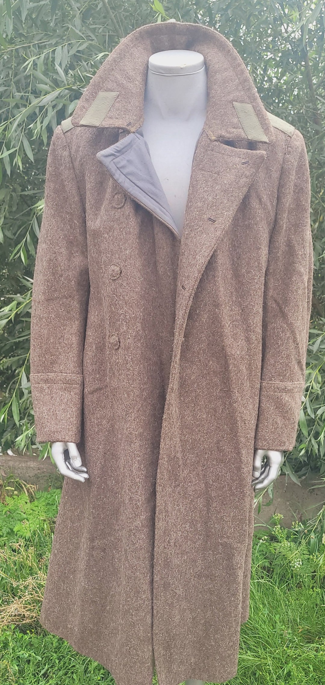 Vintage Wool Long Overcoat, Classic Old-era Brown Winter Coat - Etsy